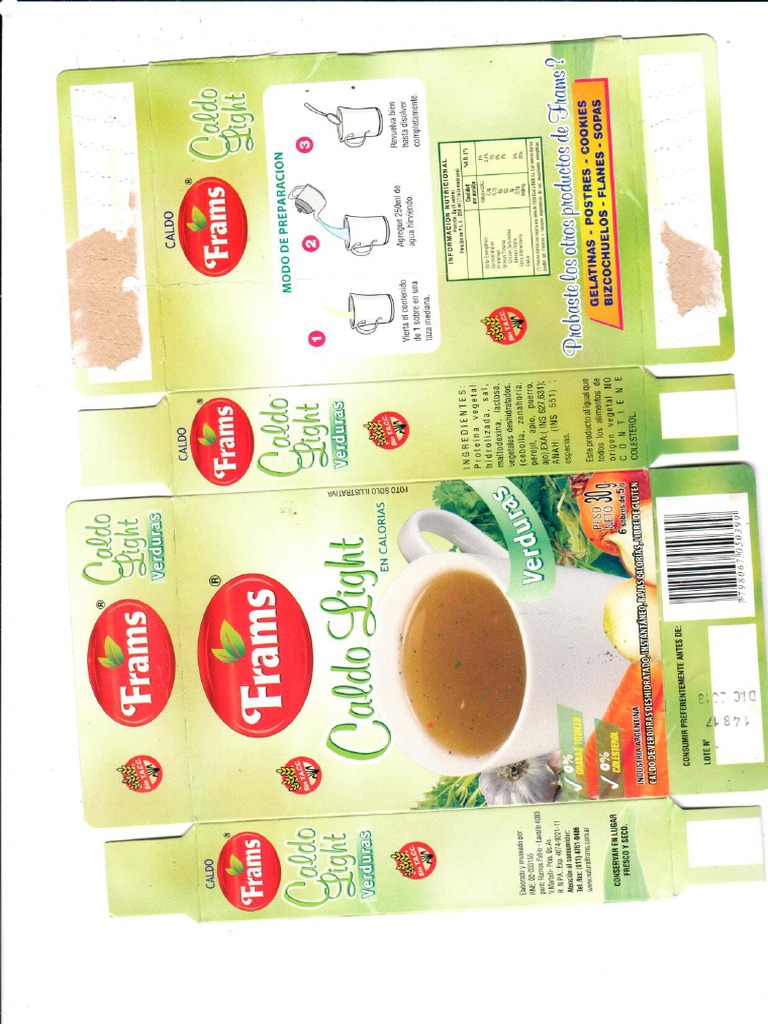 Caldo Light Sabor Verduras Frams Pdf