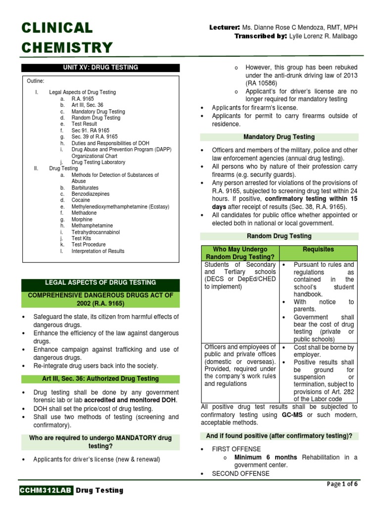 Drug Testing | PDF | Drug Test | Morphine