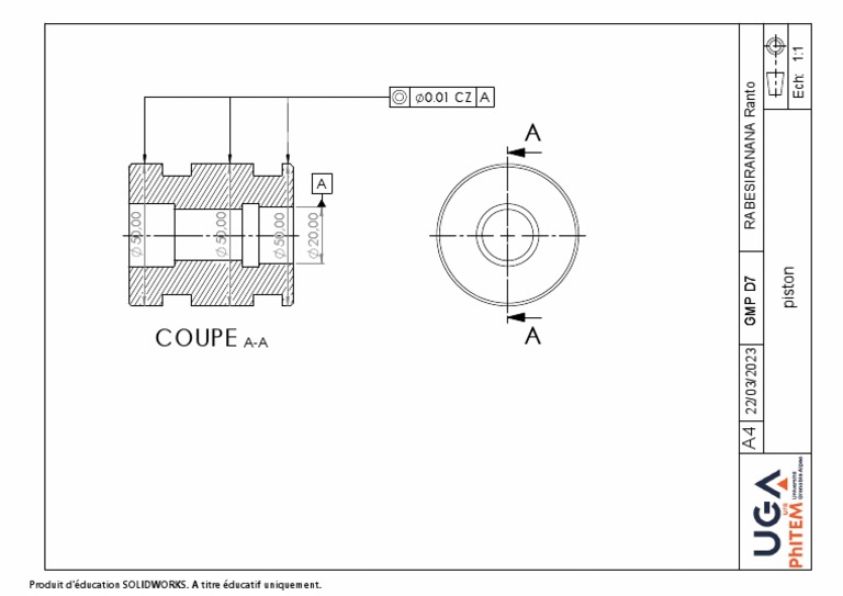 Mise en Plan Piston | PDF