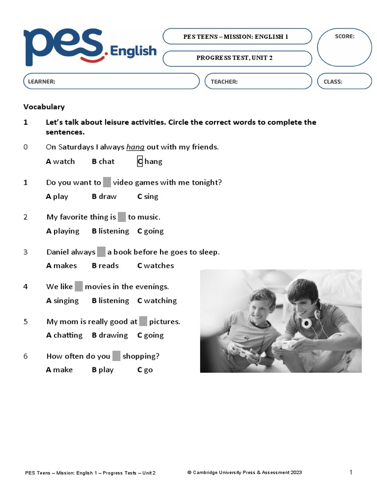 Mission English 1, Unit 2 Test | PDF | Language Arts & Discipline