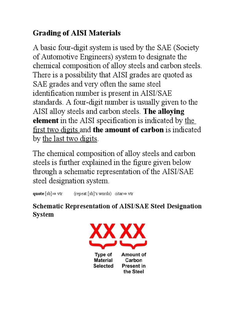 AISI Steel Grades Explained | PDF | Steel | Stainless Steel