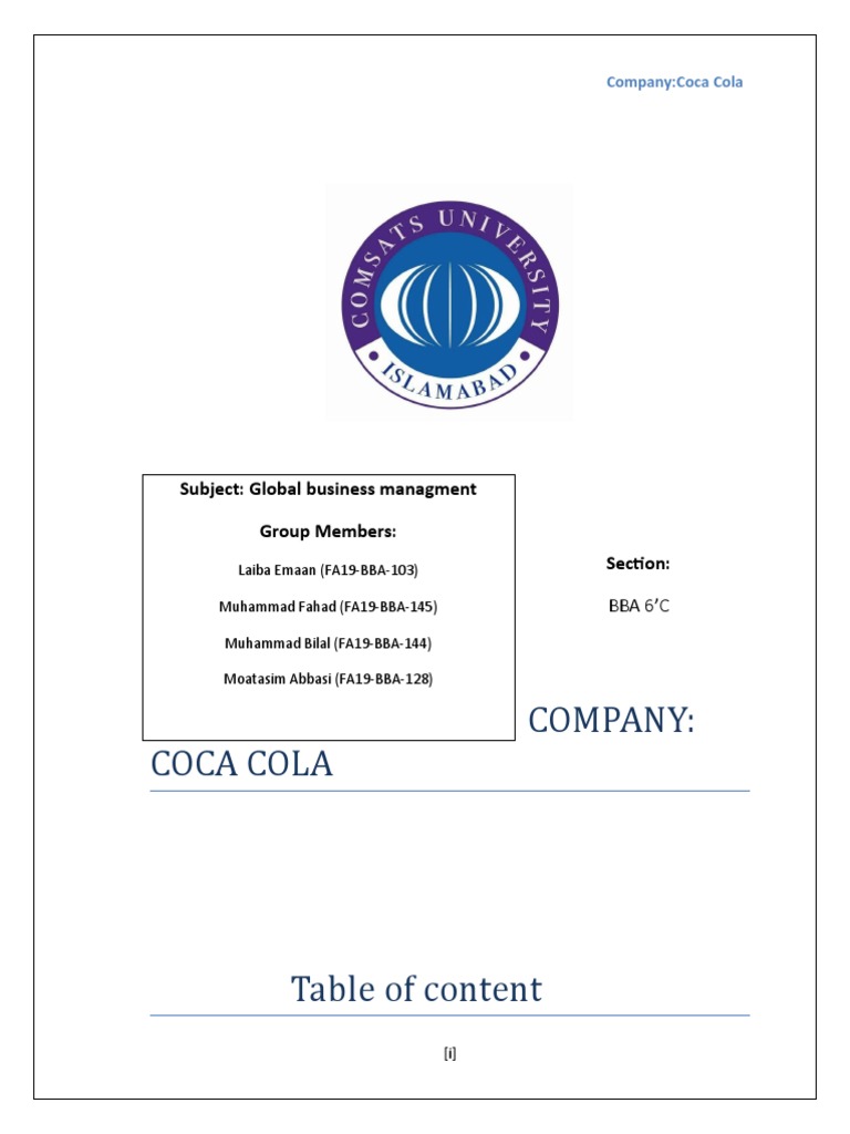 Coca Cola | PDF | The Coca Cola Company | Coca Cola