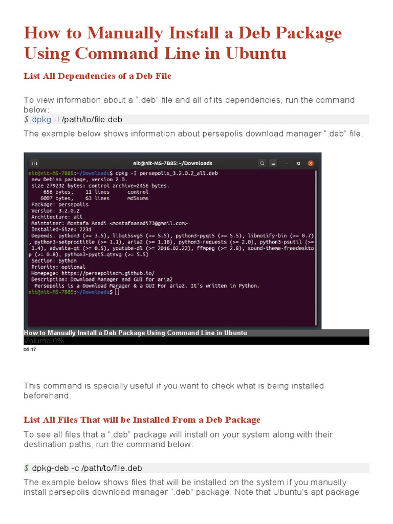 How To Manually Install A Deb Package Using Command Line in Ubuntu | PDF | Information ...