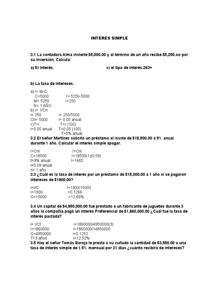 Interes Simple e Interes Compuesto | PDF | Servicios financieros | Deuda
