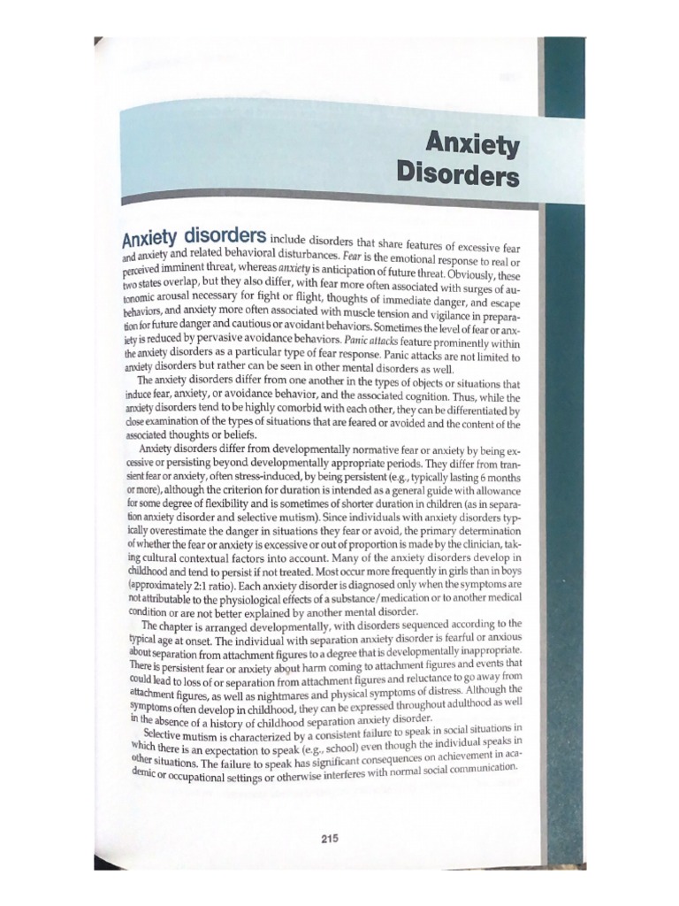 Anxiety Disorders DSM 5 TR | PDF