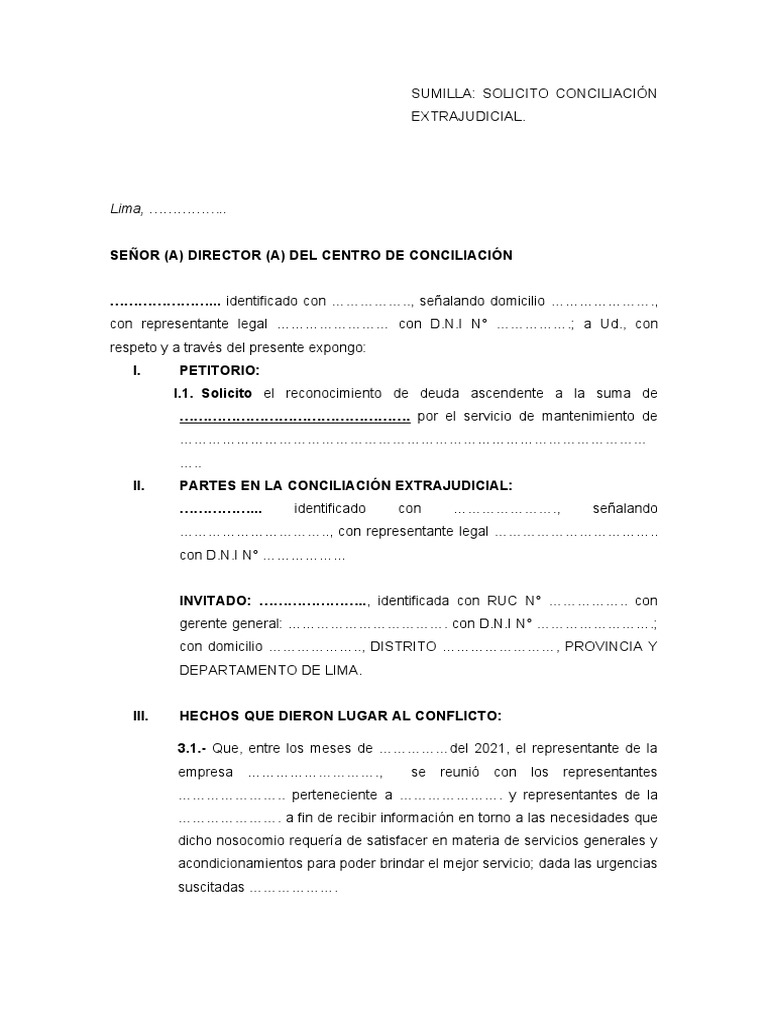 SOLICITUD DE INVITACIÓN A CONCILIAR | PDF