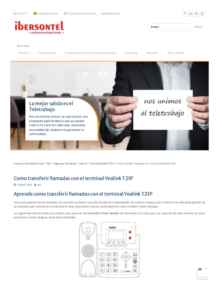 Como Transferir Llamadas Con El Terminal Yealink T21P | PDF ...