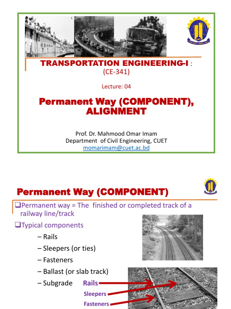 Railway-4 Permanent Way & Alignment (Lecture-4) | PDF | Track Gauge ...