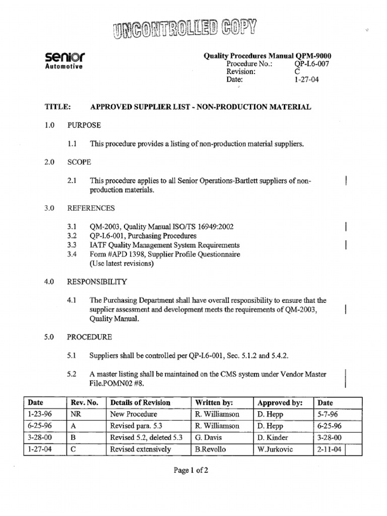 QP-I.6-007 Rev C | PDF