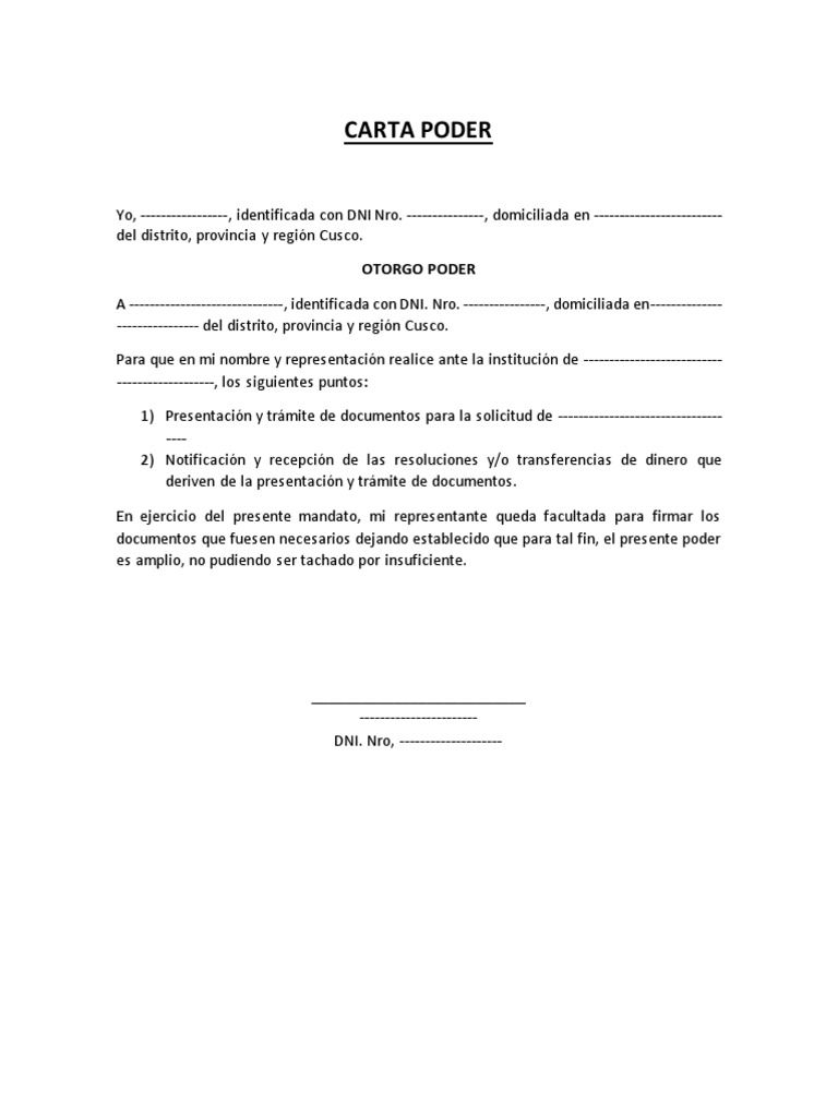 Carta Poder 2023 | PDF