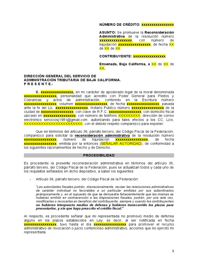 Formato Reconsideración Administrativa | PDF | Caso de ley | Auditoría