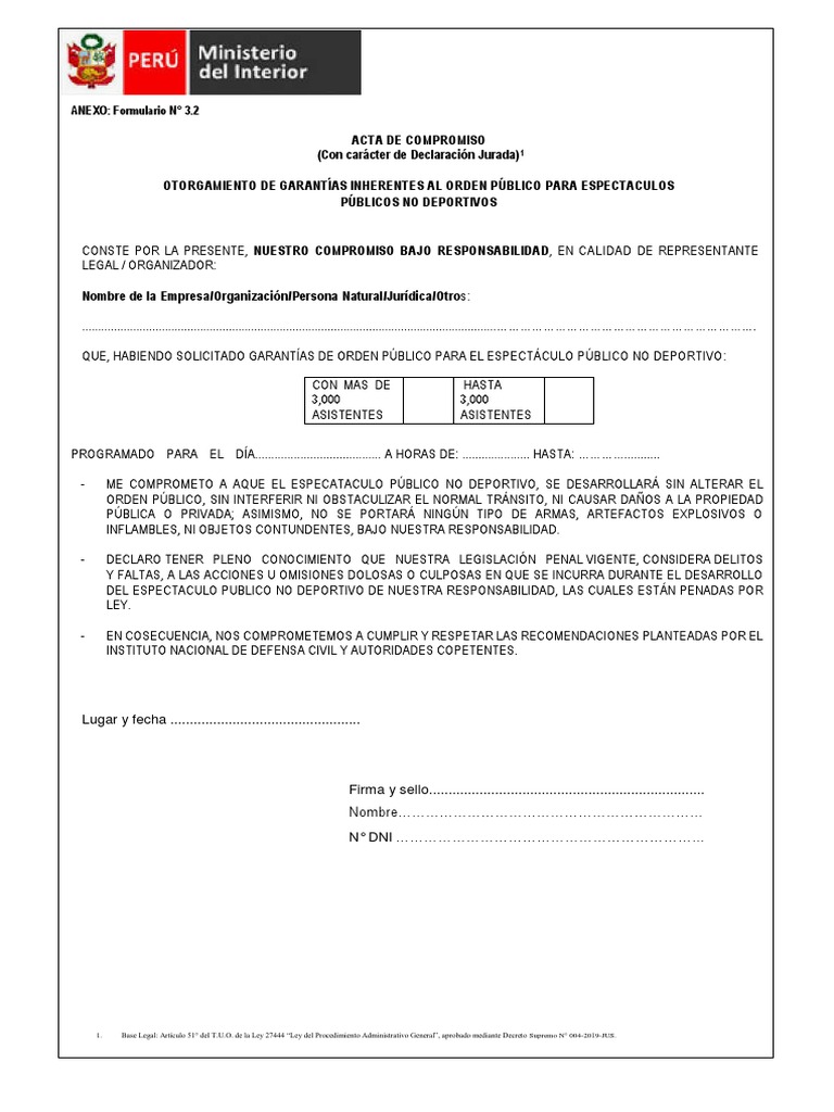 Anexo - Formulario Nro 3.2 - Otorgamiento de Garantias Inherentes Al ...
