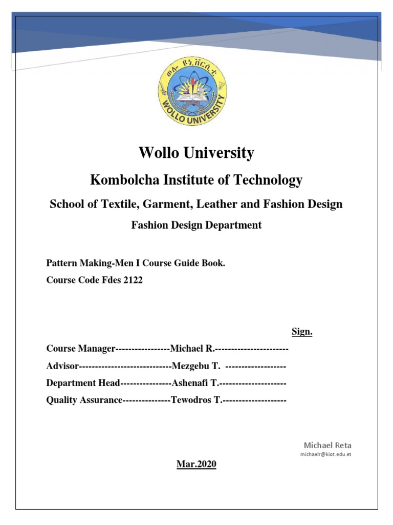 Wollo University: Kombolcha Institute of Technology | PDF | Shirt ...