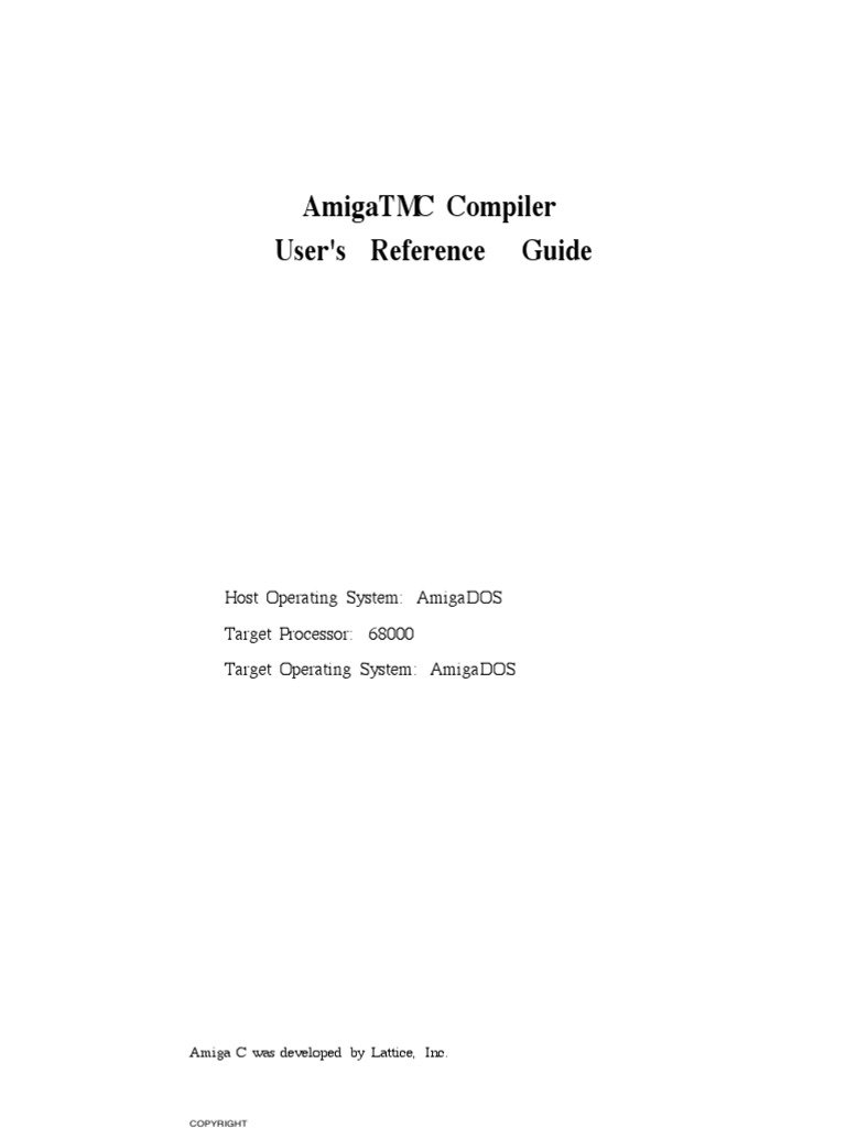 Amiga C Compiler Users Reference Guide - eBook-EnG | PDF | C ...
