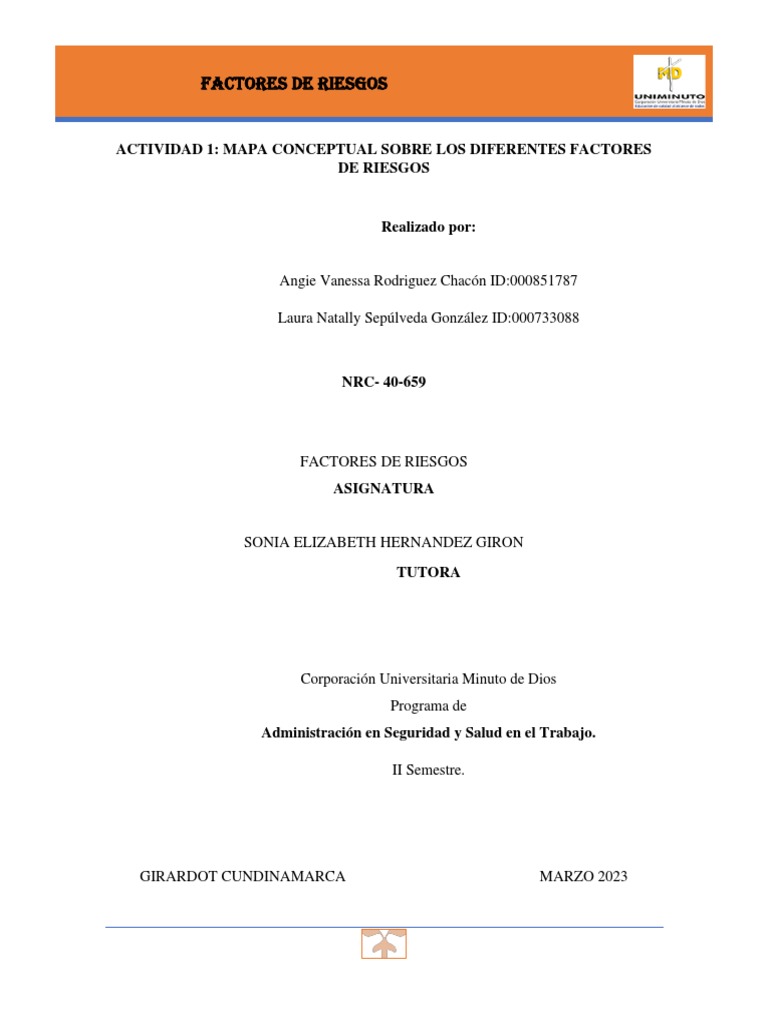 MAPA CONCEPTUAL DE FACTORES DE RIESGOS (Recuperado Automáticamente) | PDF