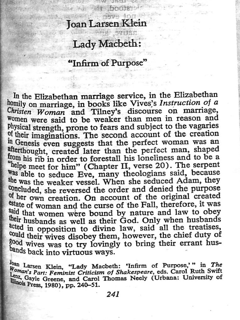 Lady Macbeth - Infirm of Purpose | PDF | Macbeth
