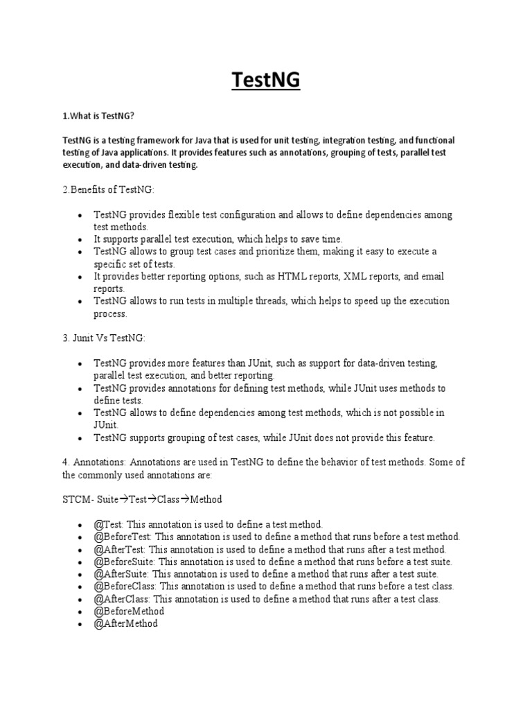 TestNG Notes | Download Free PDF | Software Testing | Selenium (Software) TestNG Notes | Download Free PDF | Software Testing | Selenium (Software)