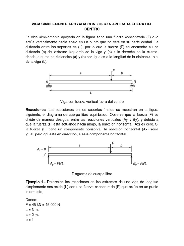 Viga Simplemente Apoyada | PDF | Viga (Estructura) | Doblar