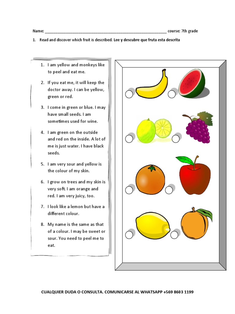 Guia de Frutas 7° | PDF | Science & Mathematics