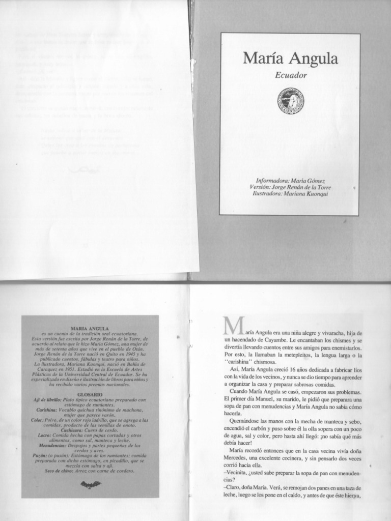Cuento María Angula, Ecuador | PDF | Menudencias | Cocina