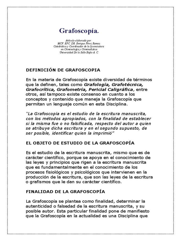 3.- Grafoscopía | PDF | Escritura | Palabra
