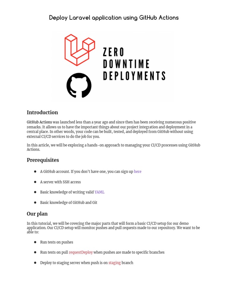 Deploy Laravel Github Actions Pdf Secure Shell Computer Programming 5043