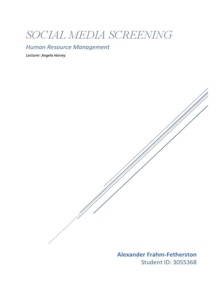 Human Resource Management - Social Media Screening | PDF | Recruitment ...