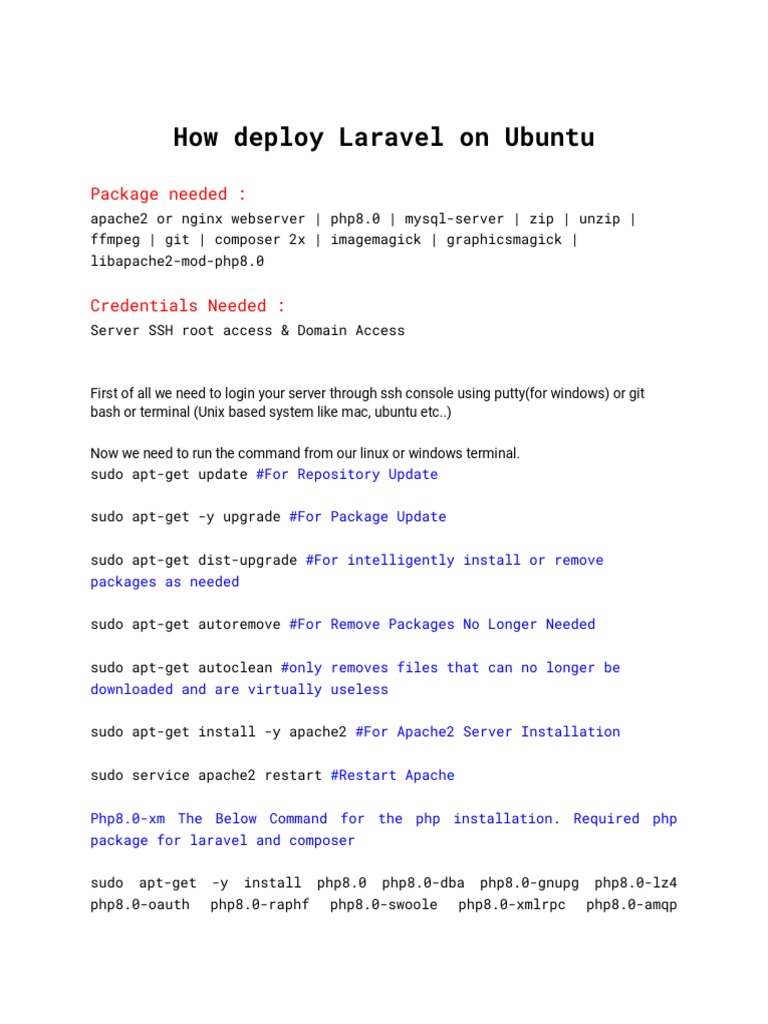 Laravel Deployment Ubuntu | PDF | Networking | Internet & Web