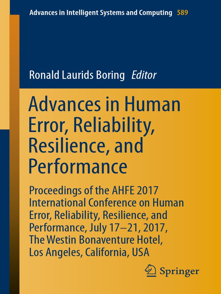 Advances in Human Error, Reliability, Resilience, and Performance | PDF | Reliability ...
