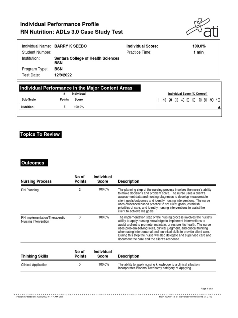 Nutrition Adls Pdf Nursing Health Care