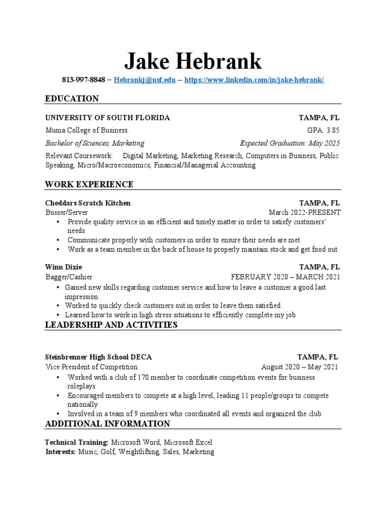 Jake Hebrank Resume | PDF