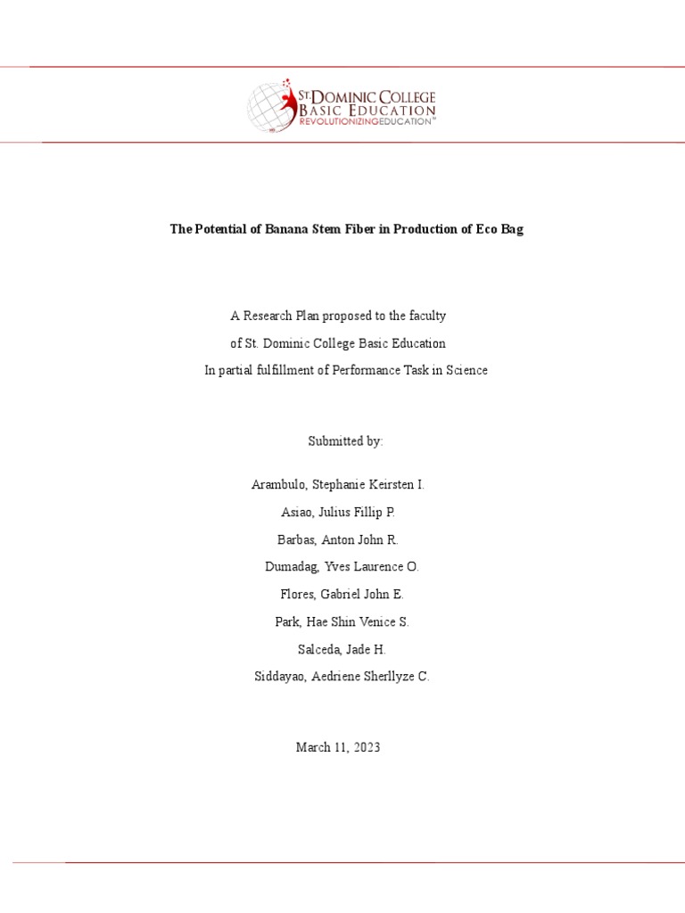 The Potential of Banana Stem Fiber in Production of Eco Bag | PDF ...