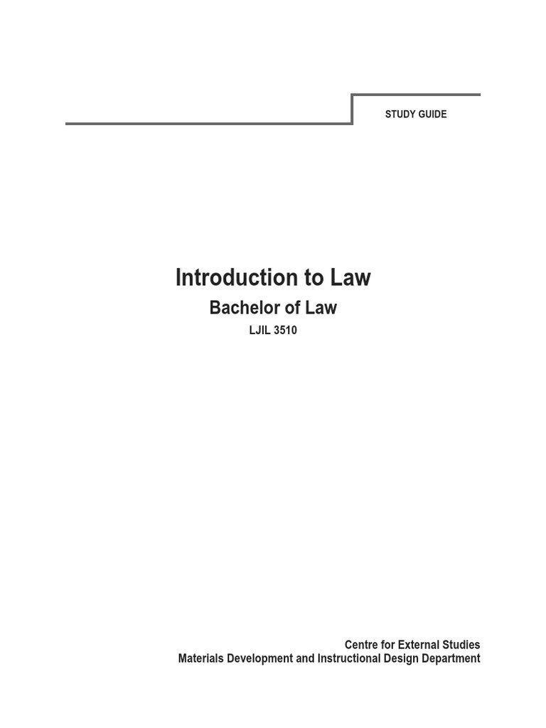 Study Guide - Introduction To Law | PDF | Jurisprudence | Natural Law