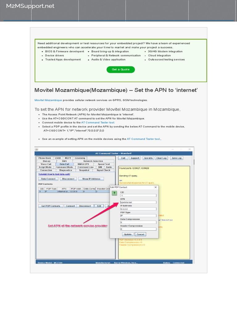 Movitel Mozambique (Mozambique) - Set The APN To Internet' | PDF