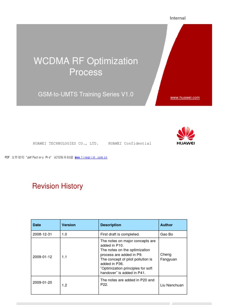 5 B 1 GSM To UMTS Training Series 15 WCDMA RF Optimization Process V1 0 ...