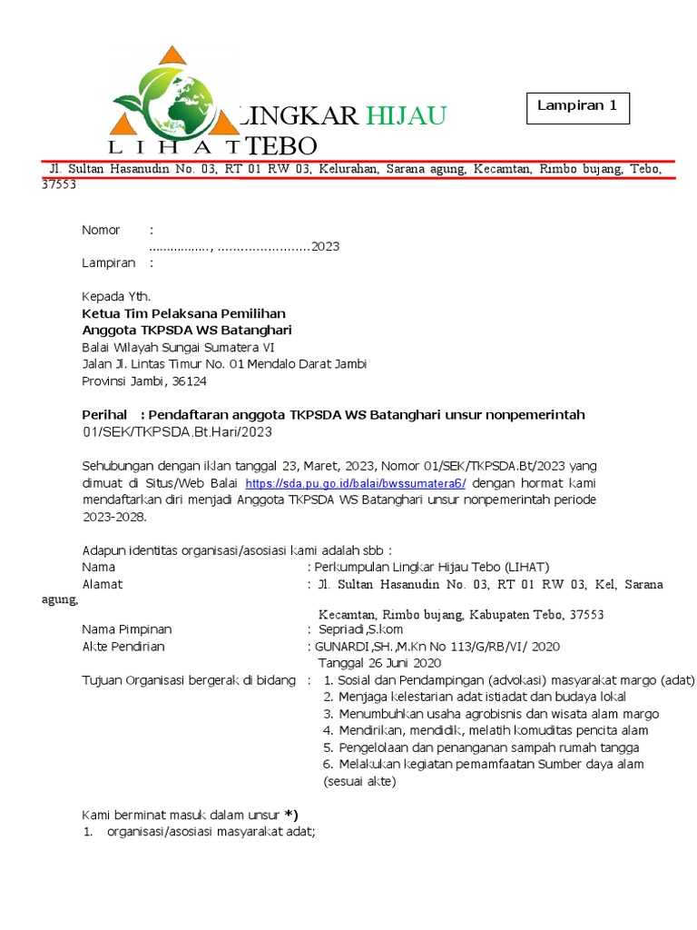 Lampiran Berkas Pendaftran | PDF