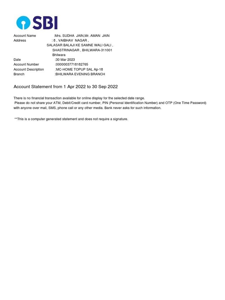 Account Statement From 1 Apr 2022 To 30 Sep 2022 | PDF | Career ...