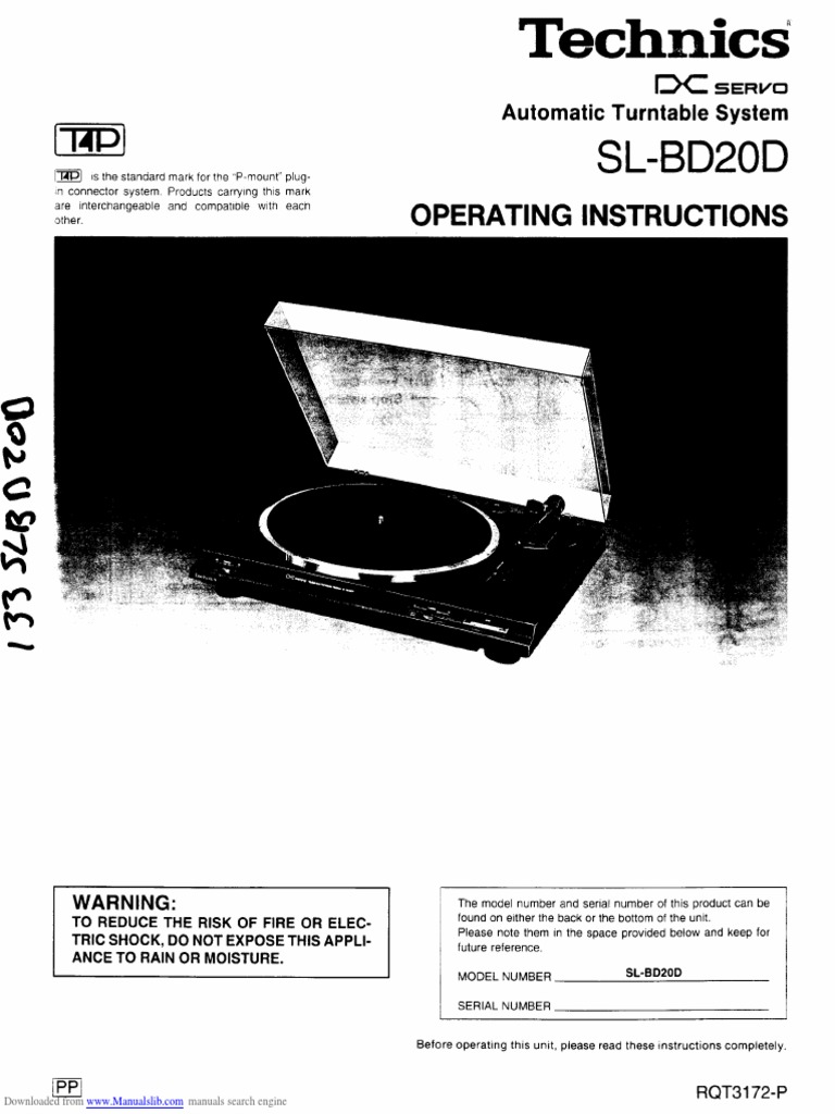 Technics DC Servo SL-BD20D | PDF