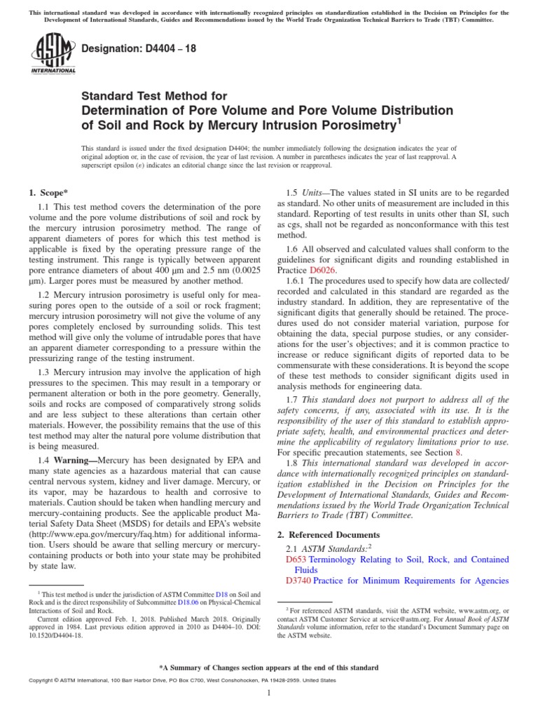 Determination of Pore Volume and Pore Volume Distribution of Soil and ...