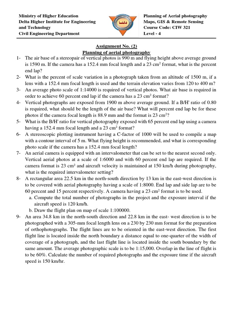 02 Assignment (2) - Photogrammetry-Planning Areal Photography | PDF ...