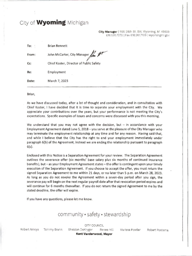 Termination Memo | PDF