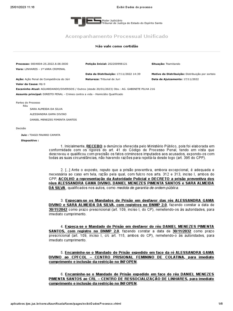 Exibir Dados Do Processo 2 | Download grátis PDF | Direito Penal | Procedimento criminal