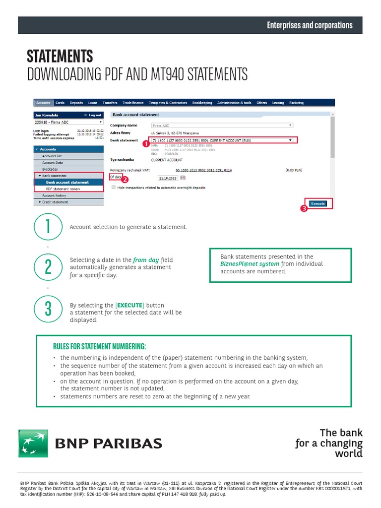 Statements Downloading PDF and MT940 | PDF | Software | Computing