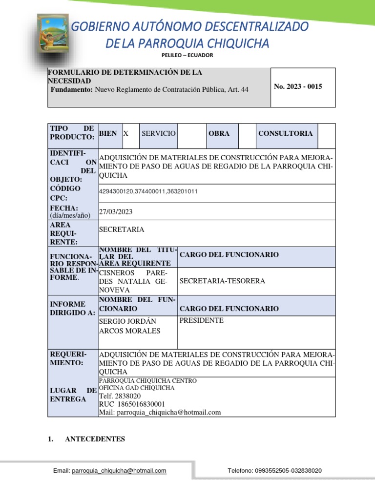 Gobierno Autónomo Descentralizado DE La Parroquia Chiquicha: Pelileo ...