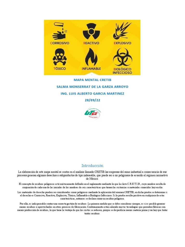 Análisis de Residuos Peligrosos CRETIB | PDF | Residuos | Agua