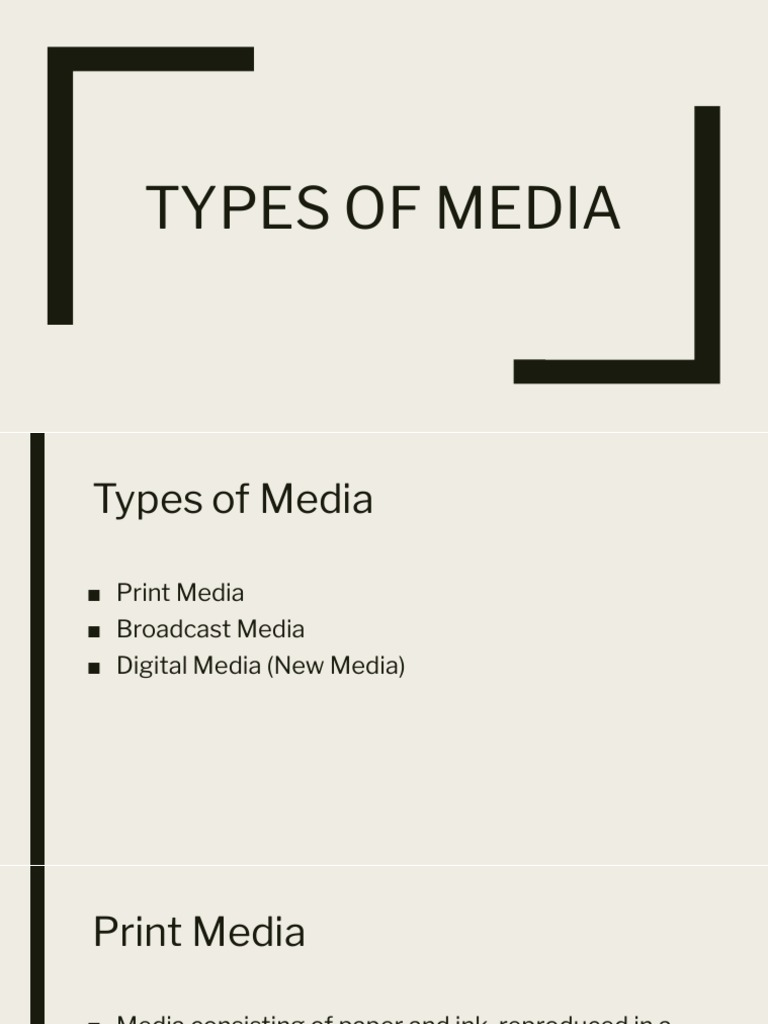 4 Types of Media | PDF