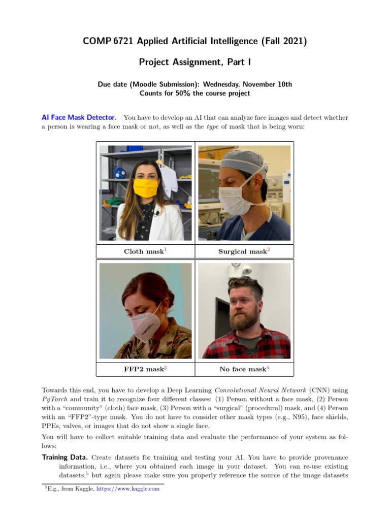 COMP 6721 Applied Artificial Intelligence (Fall 2021) Project Assignment, Part I | PDF ...