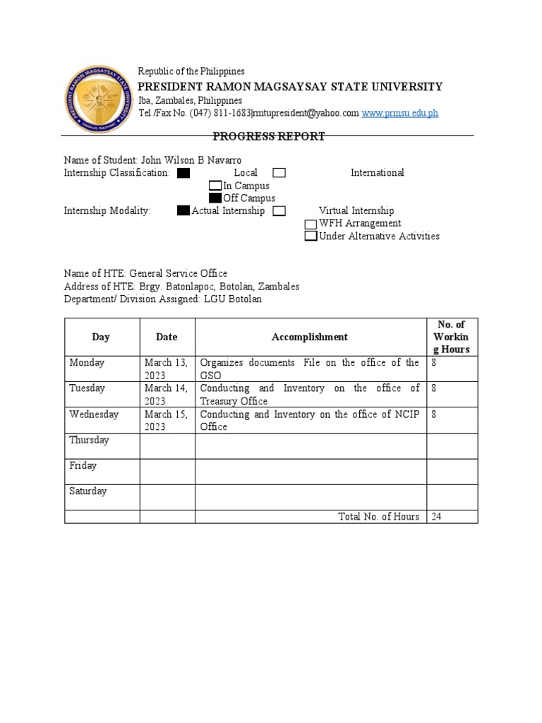 PROGRESS REPORT Editable | PDF