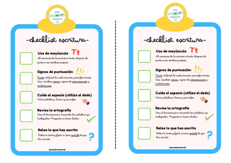 Escritura Checklist | PDF