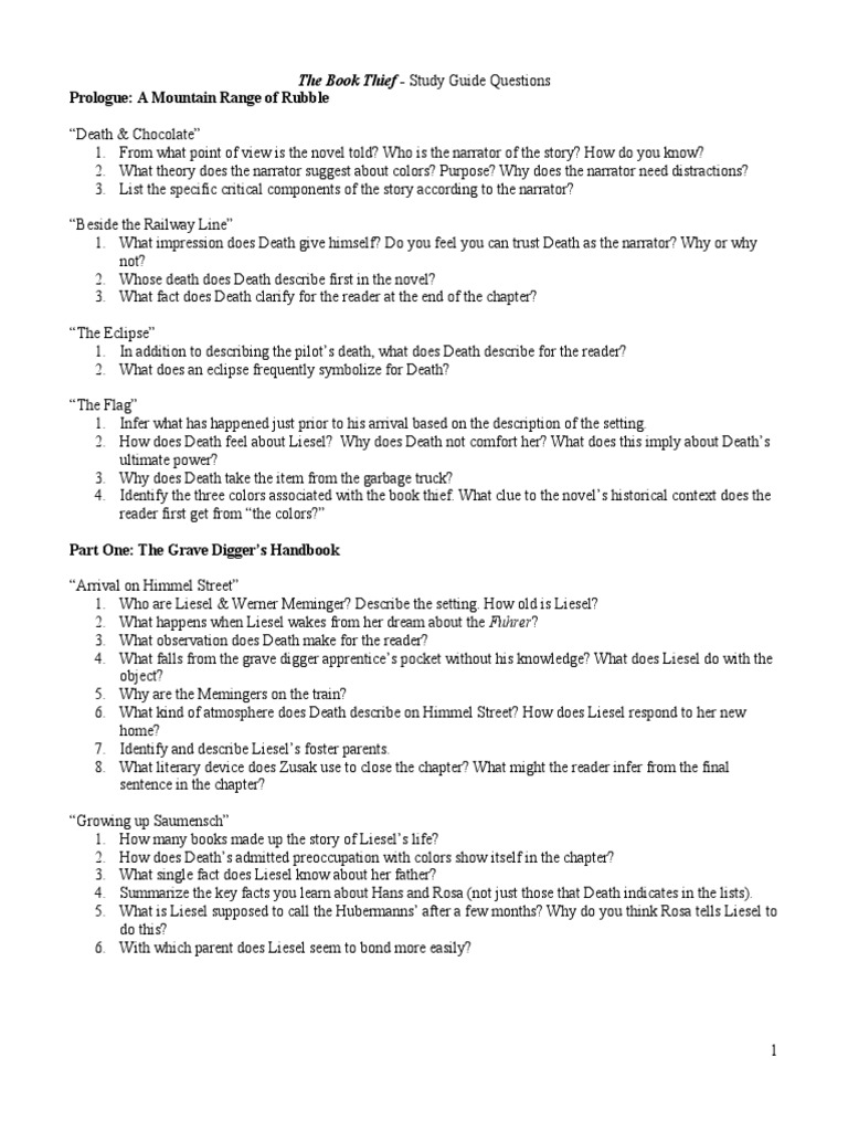 Prologue: A Mountain Range of Rubble: The Book Thief - Study Guide ...